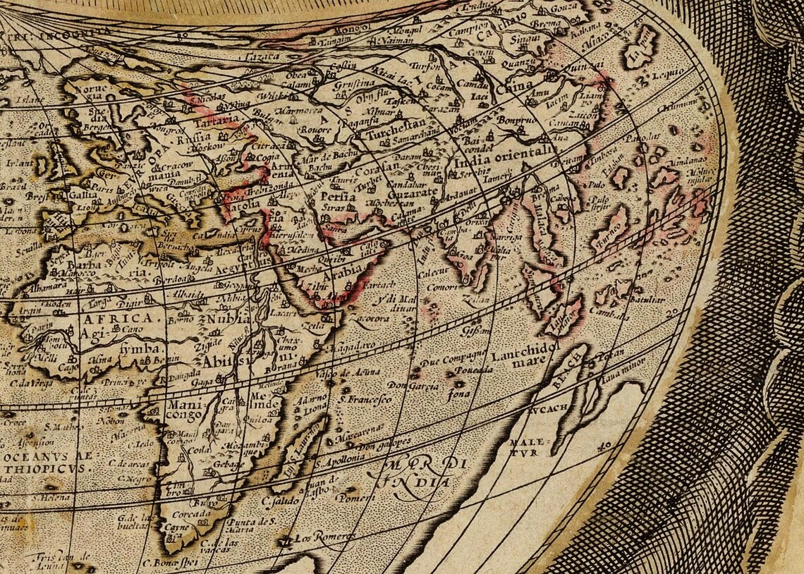 Fools Cap Map of the World 1590 Mysterious World Map in High - Etsy