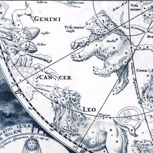 Old Sky Map With Zodiac Signs in 5 Sizes up to 60x40″ (150x100cm ...