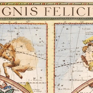 Zodiac World Map 1615, Old Map of Star Constellations With Map of the ...