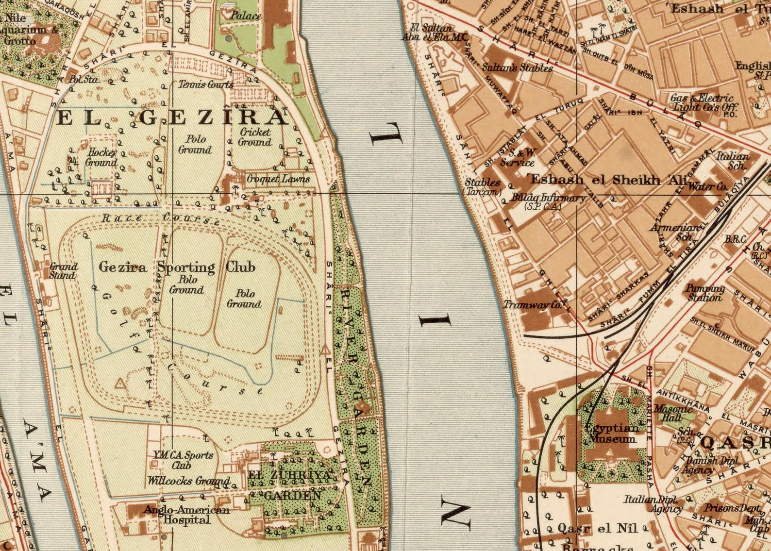 Map of Cairo, Egypt 1920 Old Cairo Map in High Resolution Prints up to ...