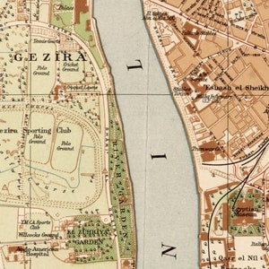 Map of Cairo, Egypt 1920 Old Cairo Map in High Resolution Prints up to ...