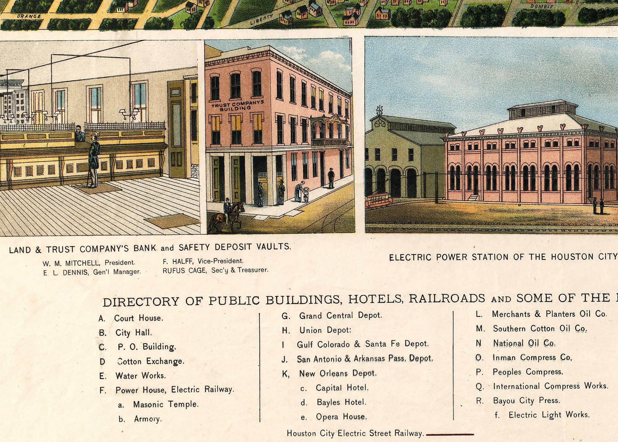 Houston Map 1891 Vintage Map of Houston TX in High | Etsy