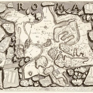 Ancient Rome Map by Piranesi in 6 Sizes up to 60x40″ (150x100cm ...