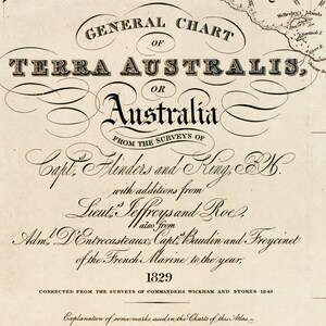Australia Map 1843, Old Nautical Map of Australia in High Resolution ...