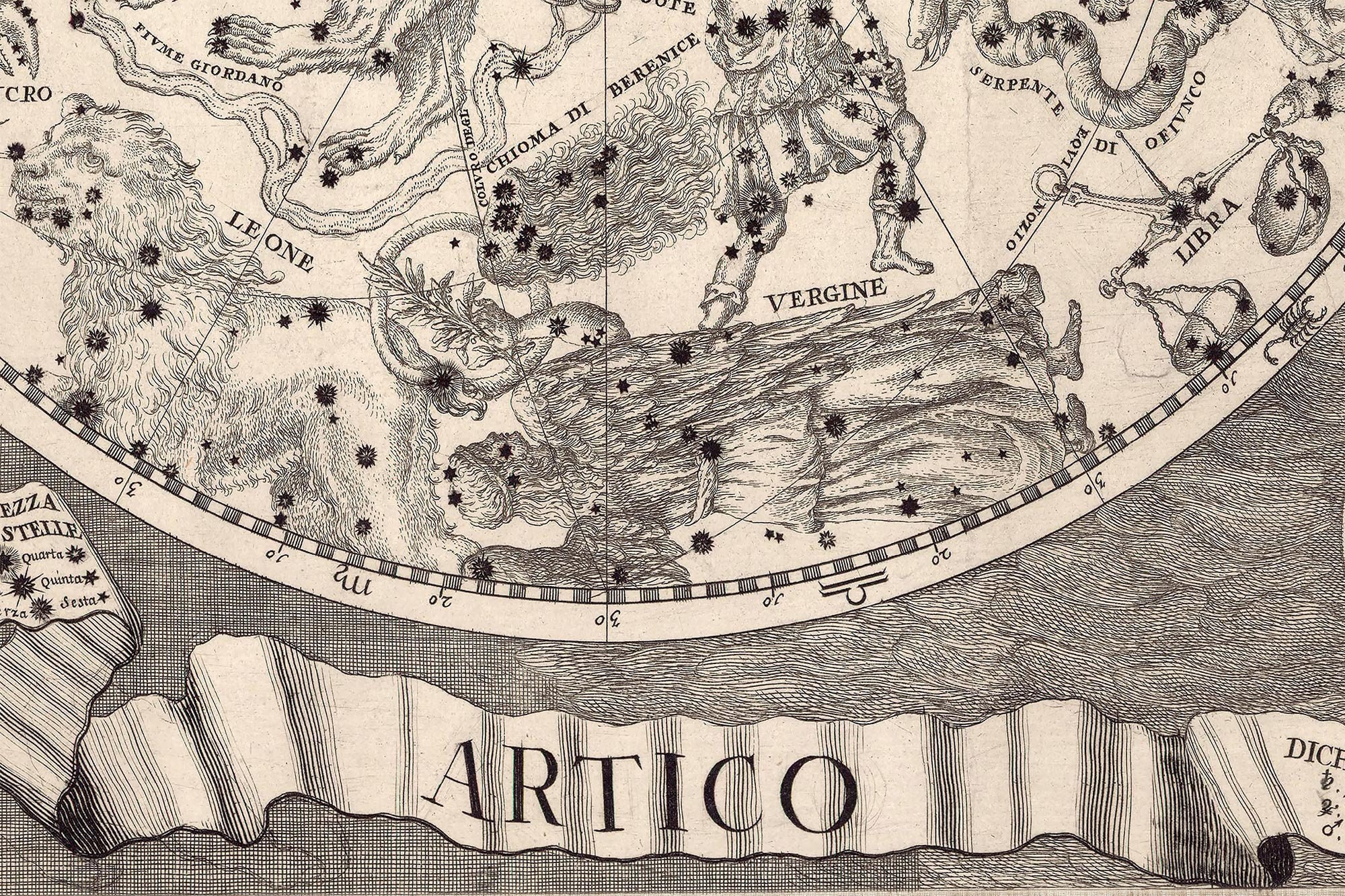Sky Map 1687, Vintage Map of Star Constellations in High Resolution ...