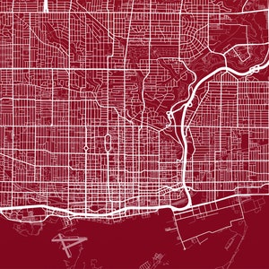 Toronto Map Print Poster, Map of Toronto ON, Canada Minimalist Art, 7 ...