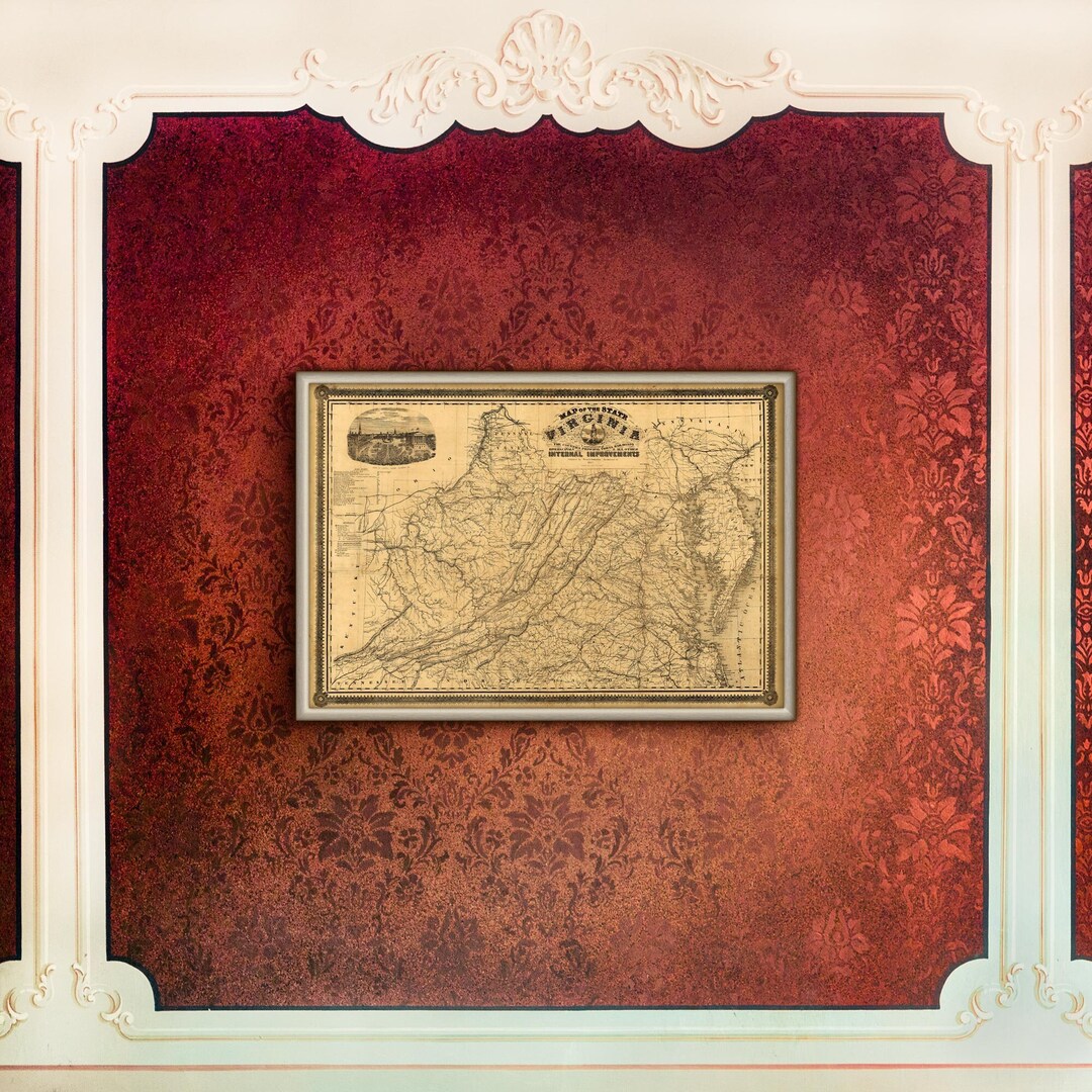 Old Map of Virginia LAST COPY 24 X 16 Inches Print of Vintage Virginia ...