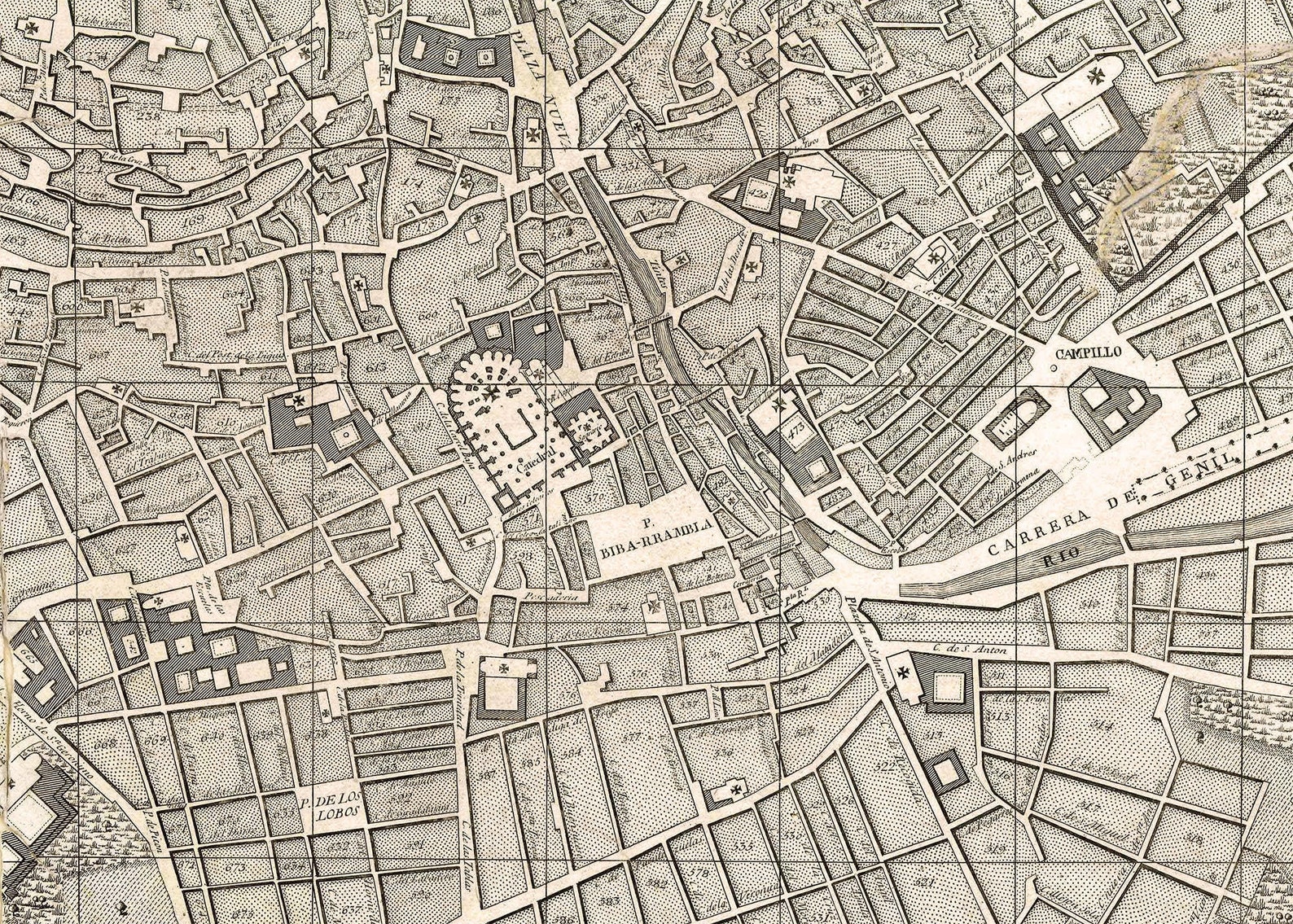 Granada Map 1796, Vintage Map of Granada, Spain in High Resolution ...