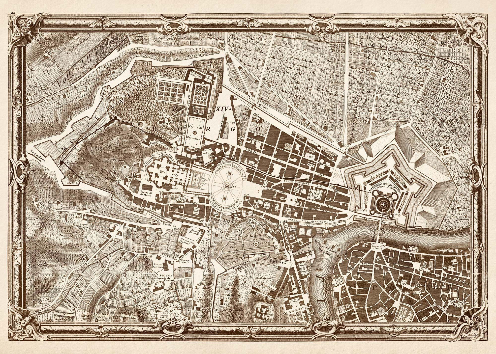 Vatican Map 1748 Old Map of Vatican City Rome in High - Etsy Canada