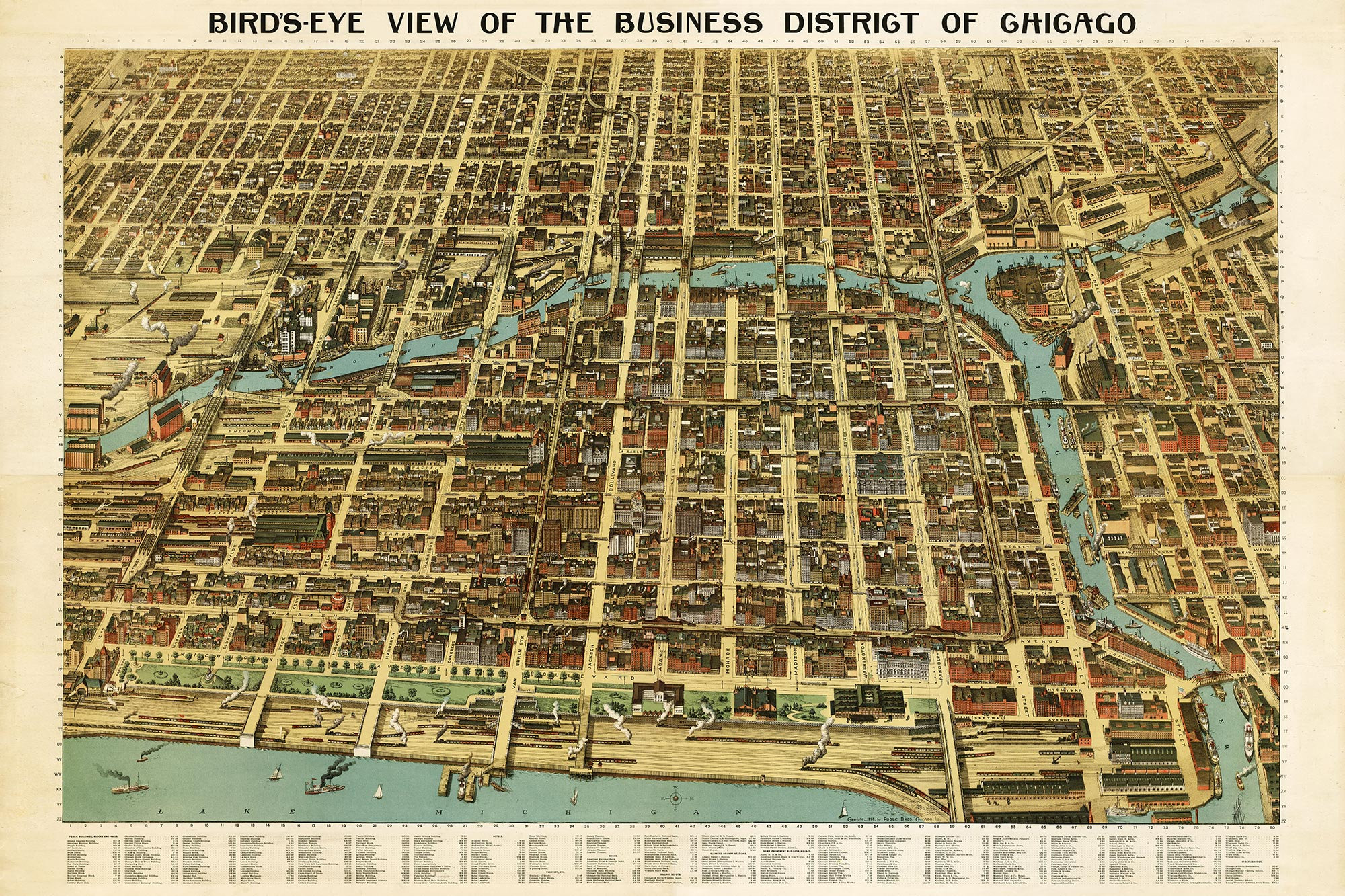 Chicago Map 1898 Vintage Map of Chicago IL in High | Etsy