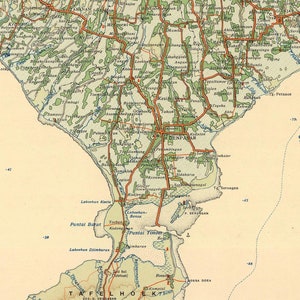 Bali Map 1912, Vintage Map of Bali, Indonesia in High Resolution Prints ...