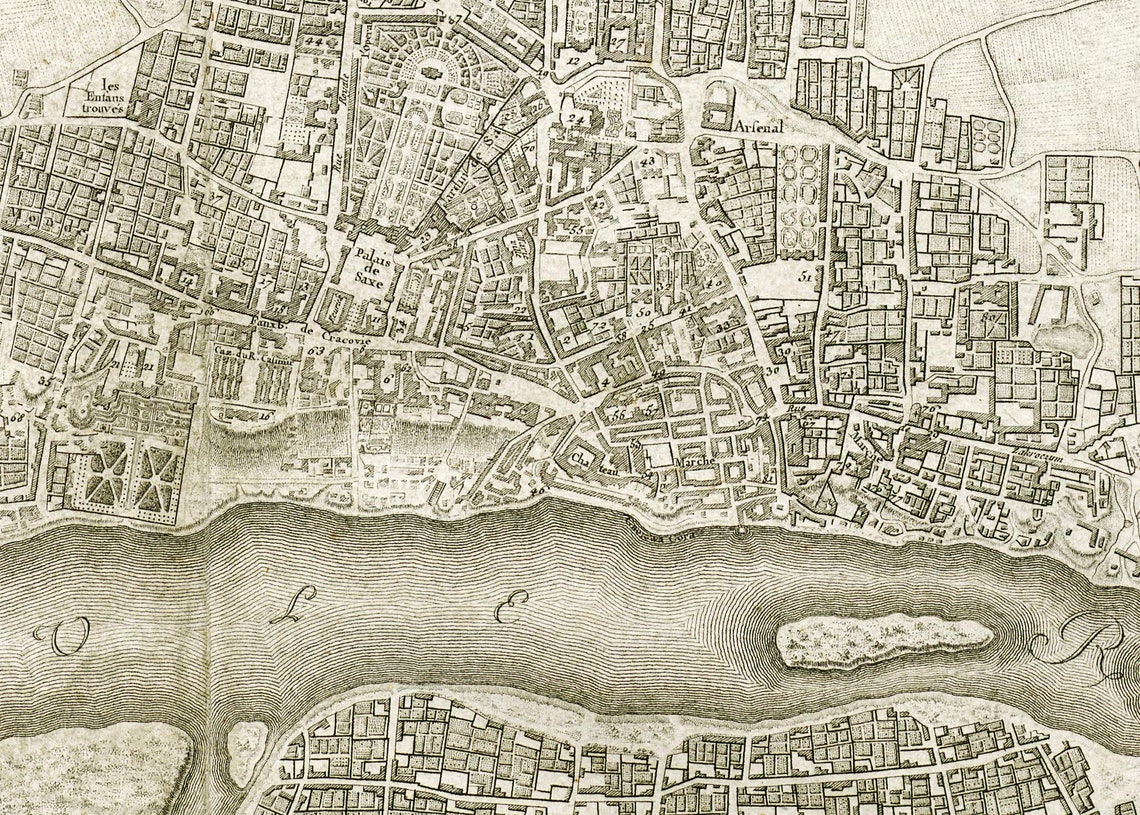 Warsaw Map 1772 Old Map of Warsaw Poland in High Resolution | Etsy
