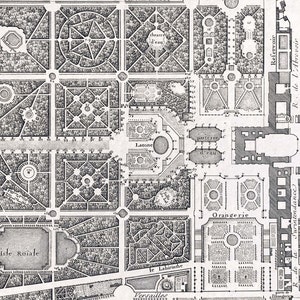 Map of Versailles in 6 Sizes up to 60x40″ (150x100 Cm) Old Baroque Plan ...