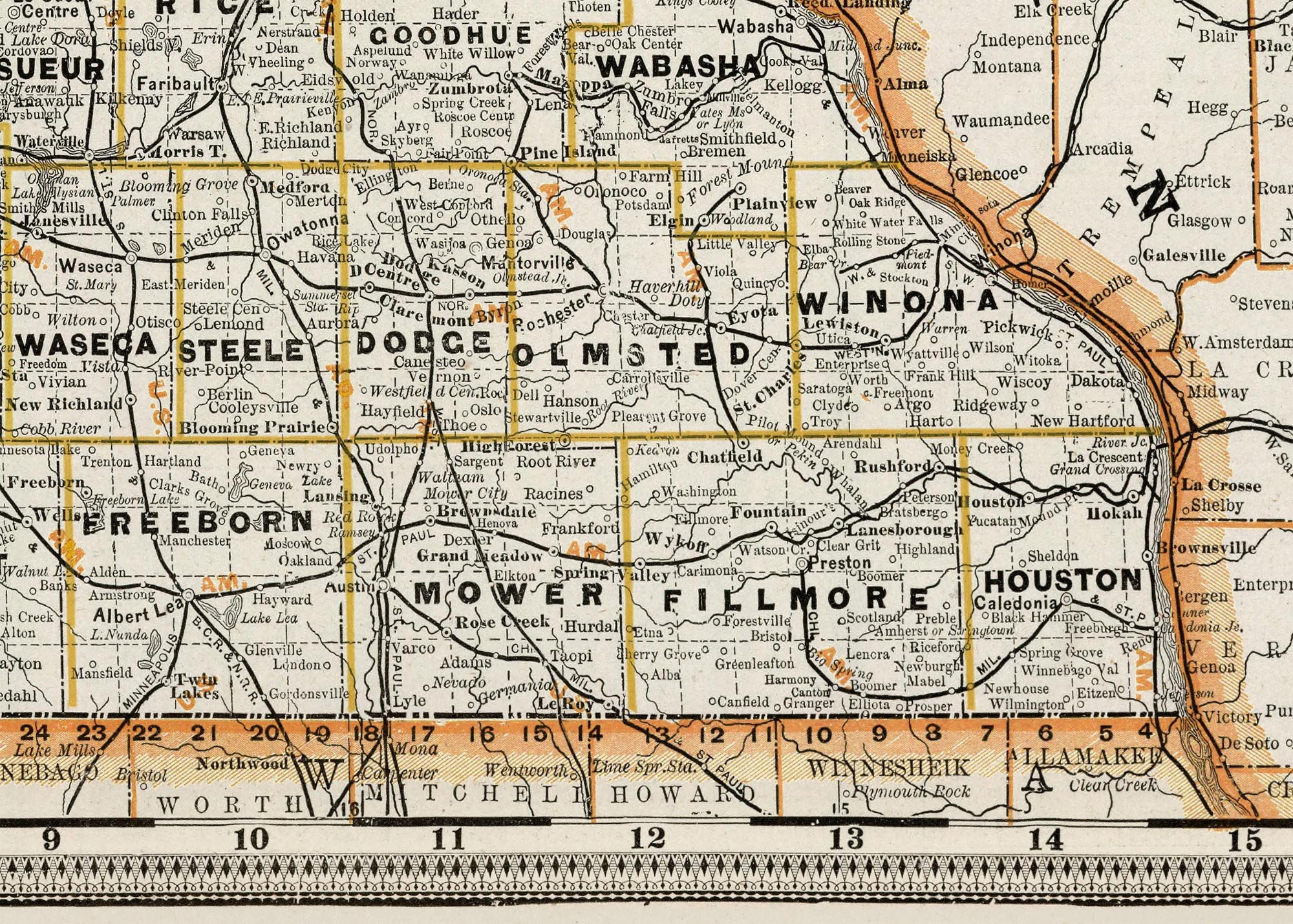Minnesota State Map 1891, Old Map of Minnesota in High Resolution ...