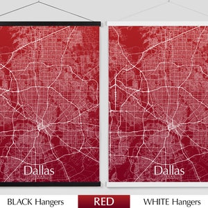 Dallas Map Print Poster, Map of Dallas, TX, Minimalist Art, 7 Colors 4 ...