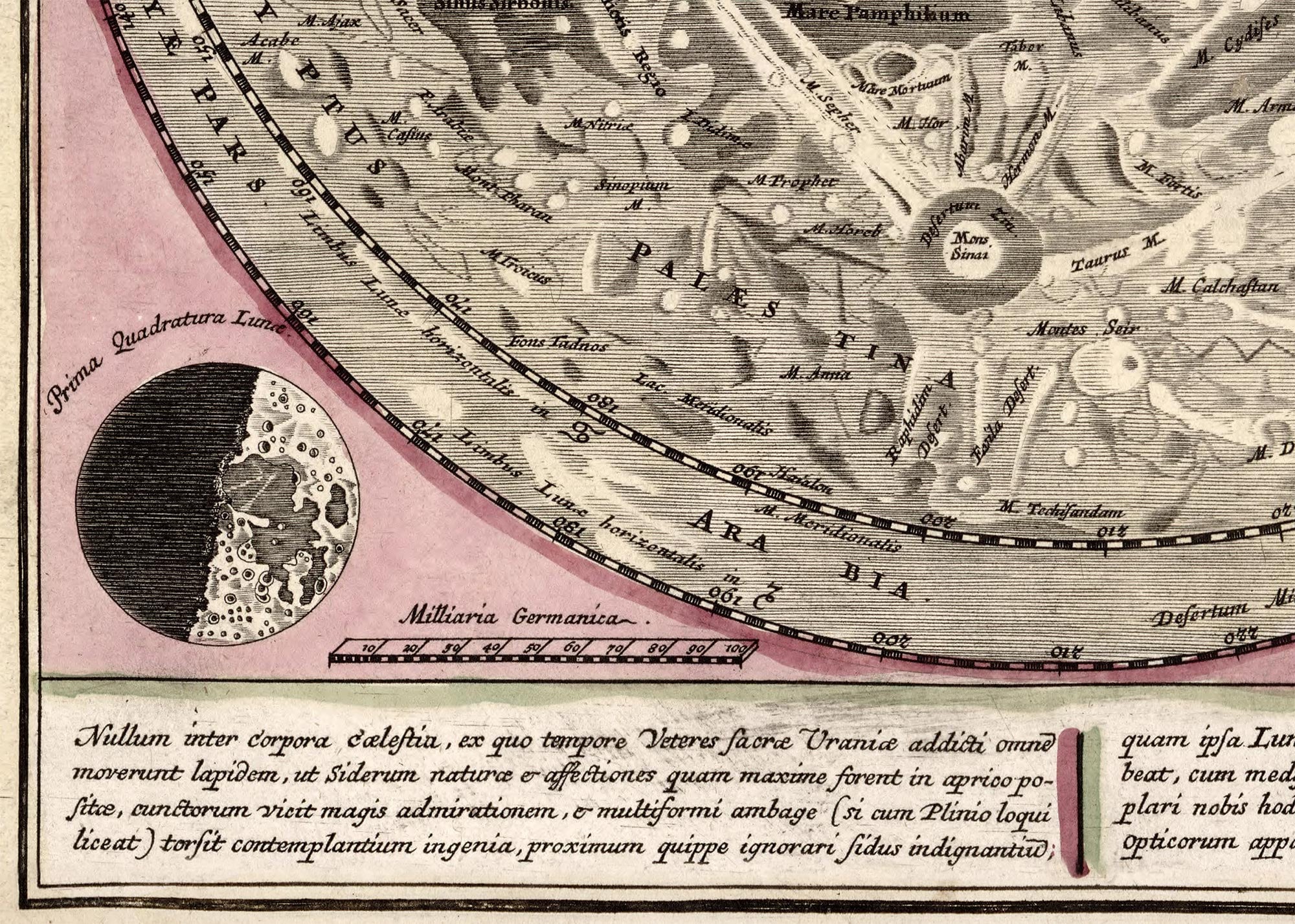Moon Map 1708, Old Map of the Moon in High Resolution Prints up to ...