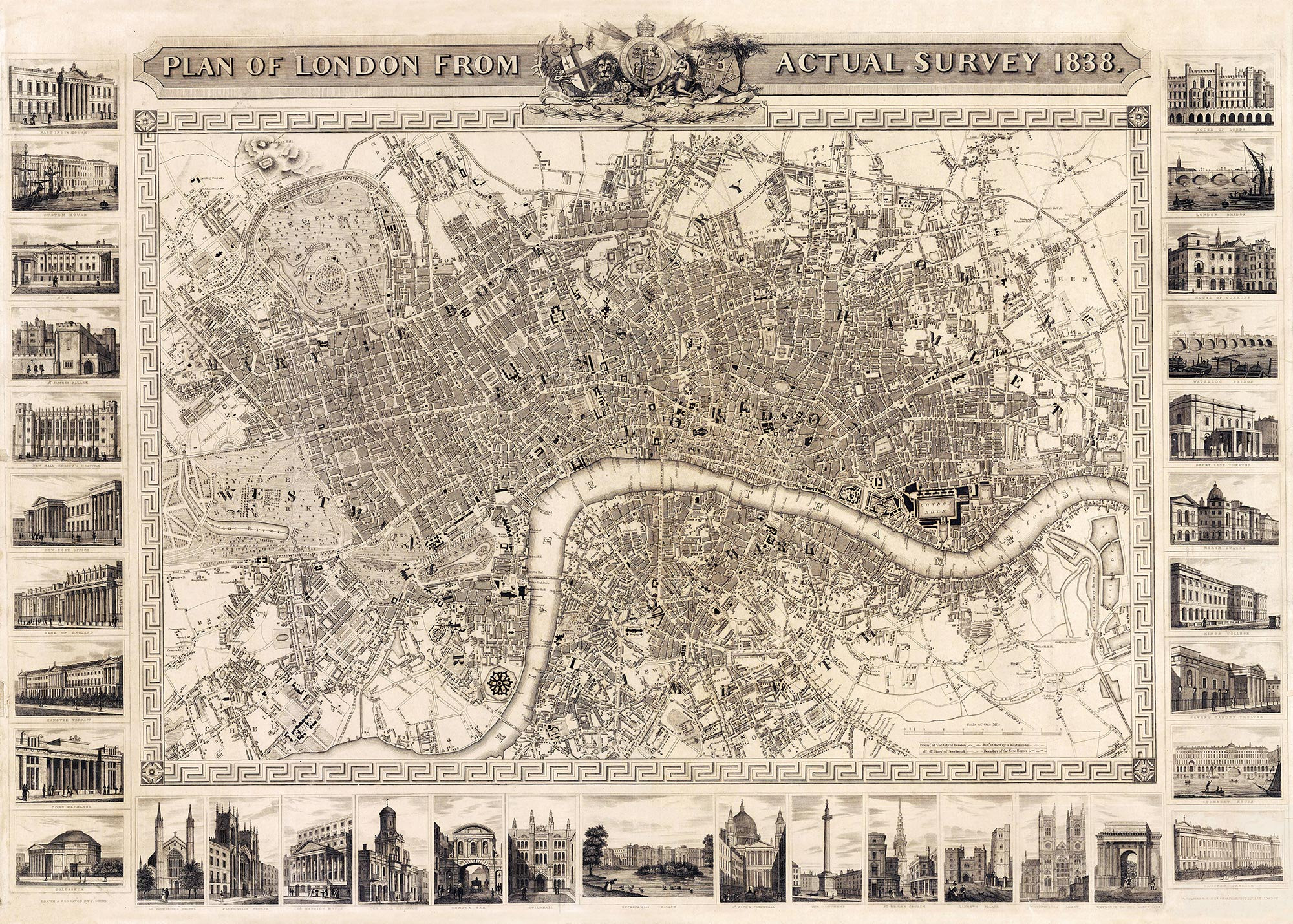 London Map 1838 Vintage Map of London UK in High Resolution | Etsy