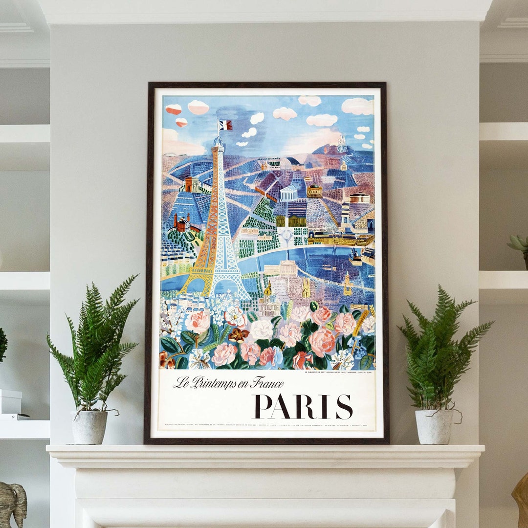 Classical Paris Poster, Vintage Travel Poster of Paris France, Eiffel ...