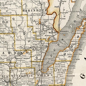 Wisconsin State Map 1891, Old Map of Wisconsin in High Resolution ...