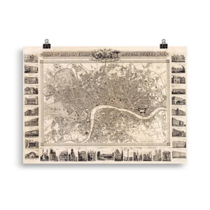 London Map 1838 Vintage Map of London UK in High Resolution | Etsy