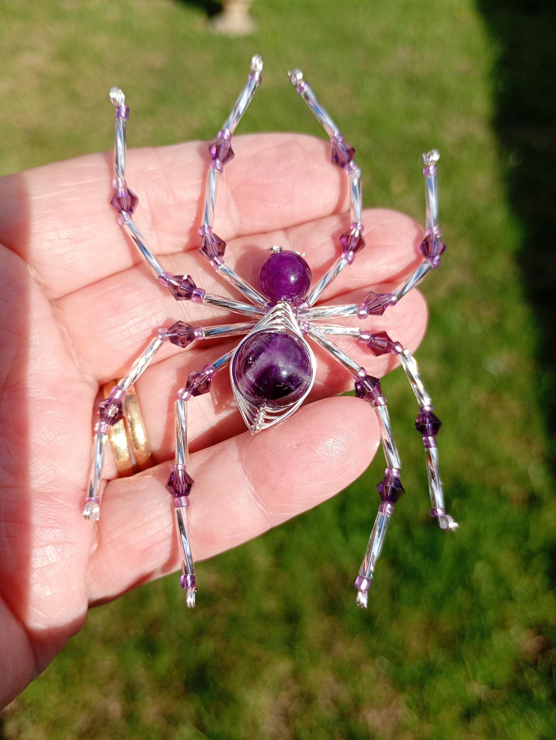 Amethyst Spider - Gemstone Spider Looking for a Home - Beads and Wire ...