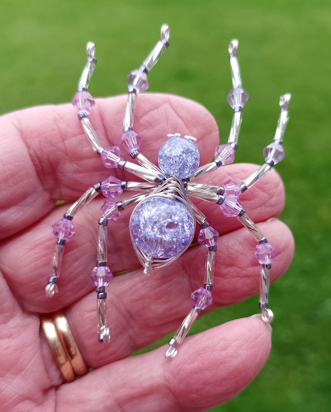 Lavender Spider is Looking for a Home - Halloween, Goth, Pagan - Beads ...