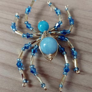 Blue Chalcedony Spider Gemstone Spider Looking for a Home Beads and ...