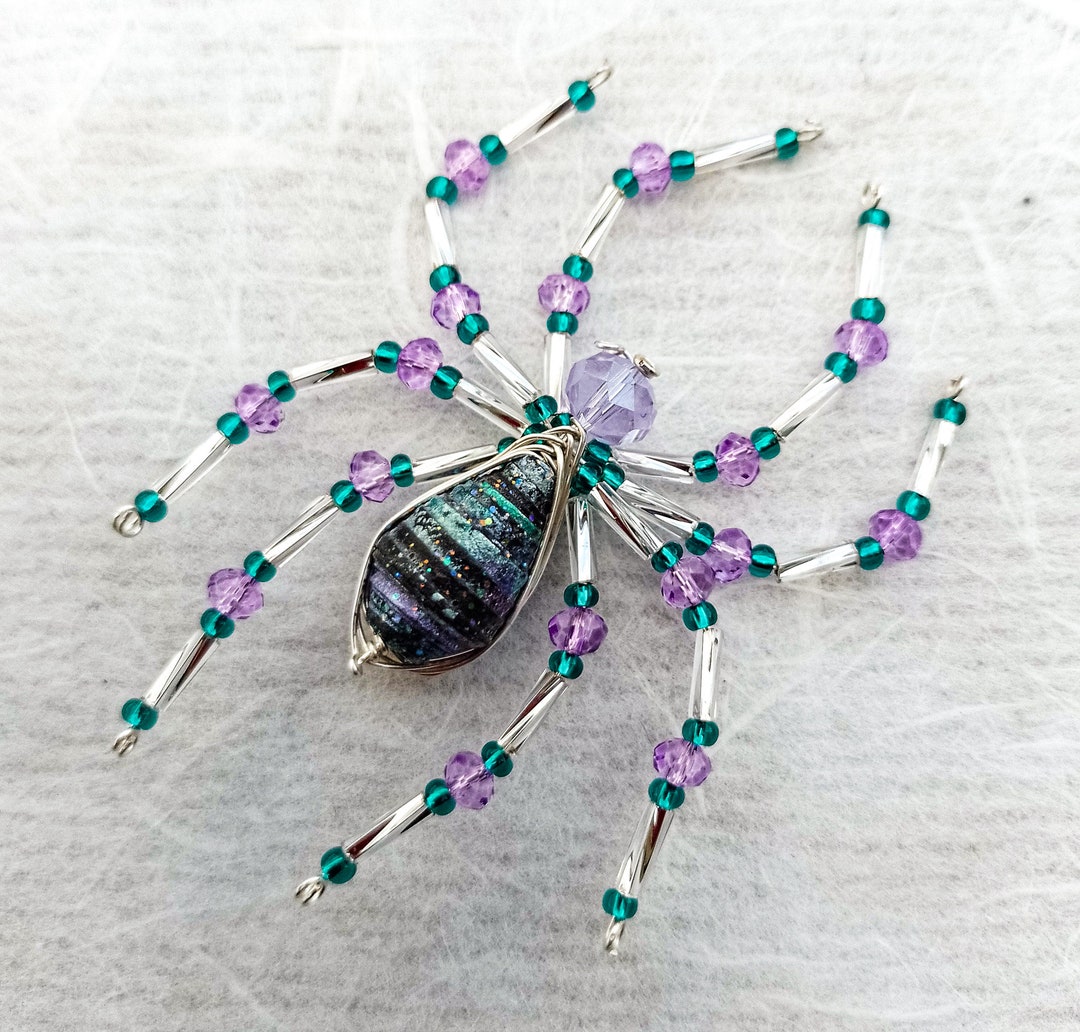 Peacock Lilac Spider is Looking for a Home - Beads and Wire - Etsy