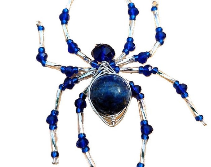Blue Stone Spider - Gemstone Spider Looking for a Home - Beads and Wire ...
