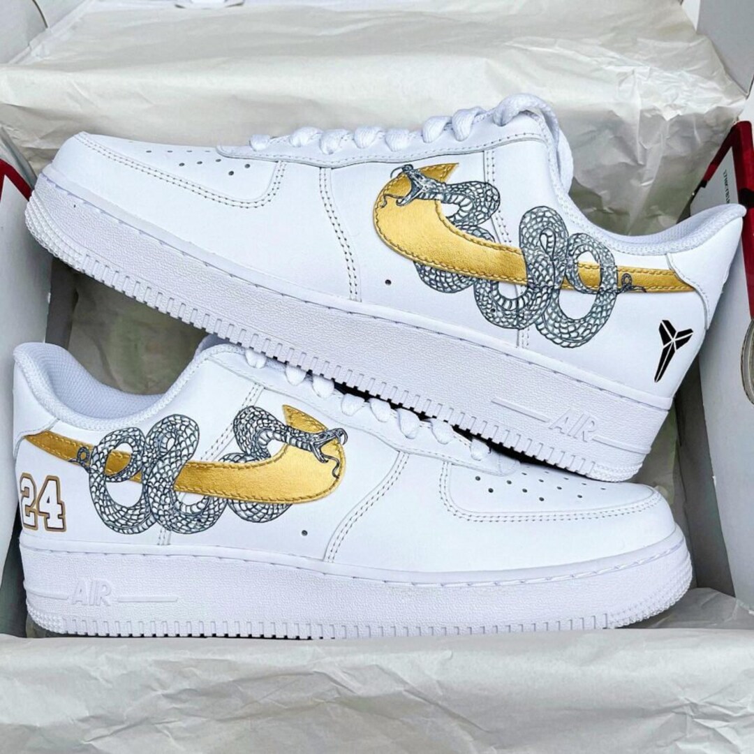 Kobe Bryant Black Mamba Golden Air Force 1 Custom order - Etsy