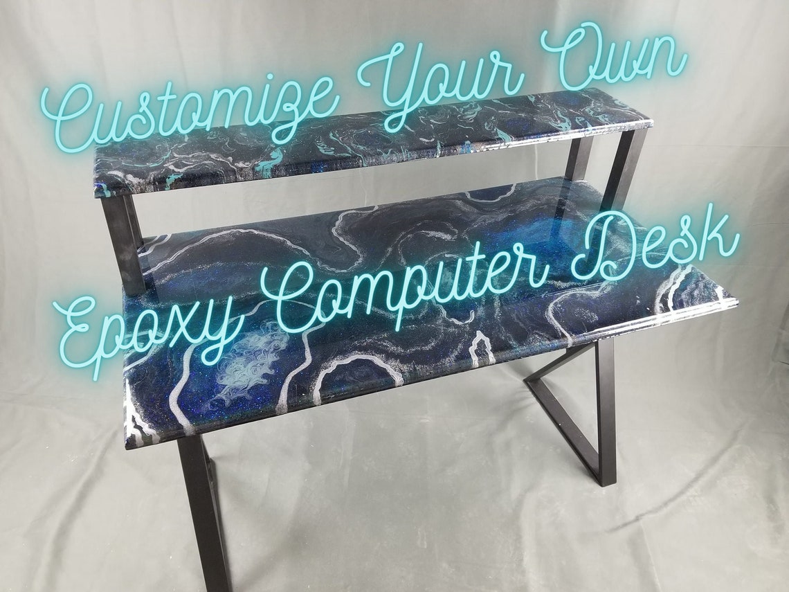 Small Custom Computer Desk With Monitor Stand Desk With - Etsy