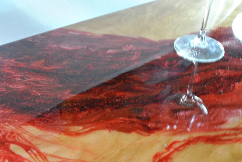 Wine Red Epoxy River Table-sold - Etsy