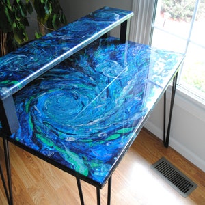 Small Custom Computer Desk With Monitor Stand, Desk With Storage, Desk ...