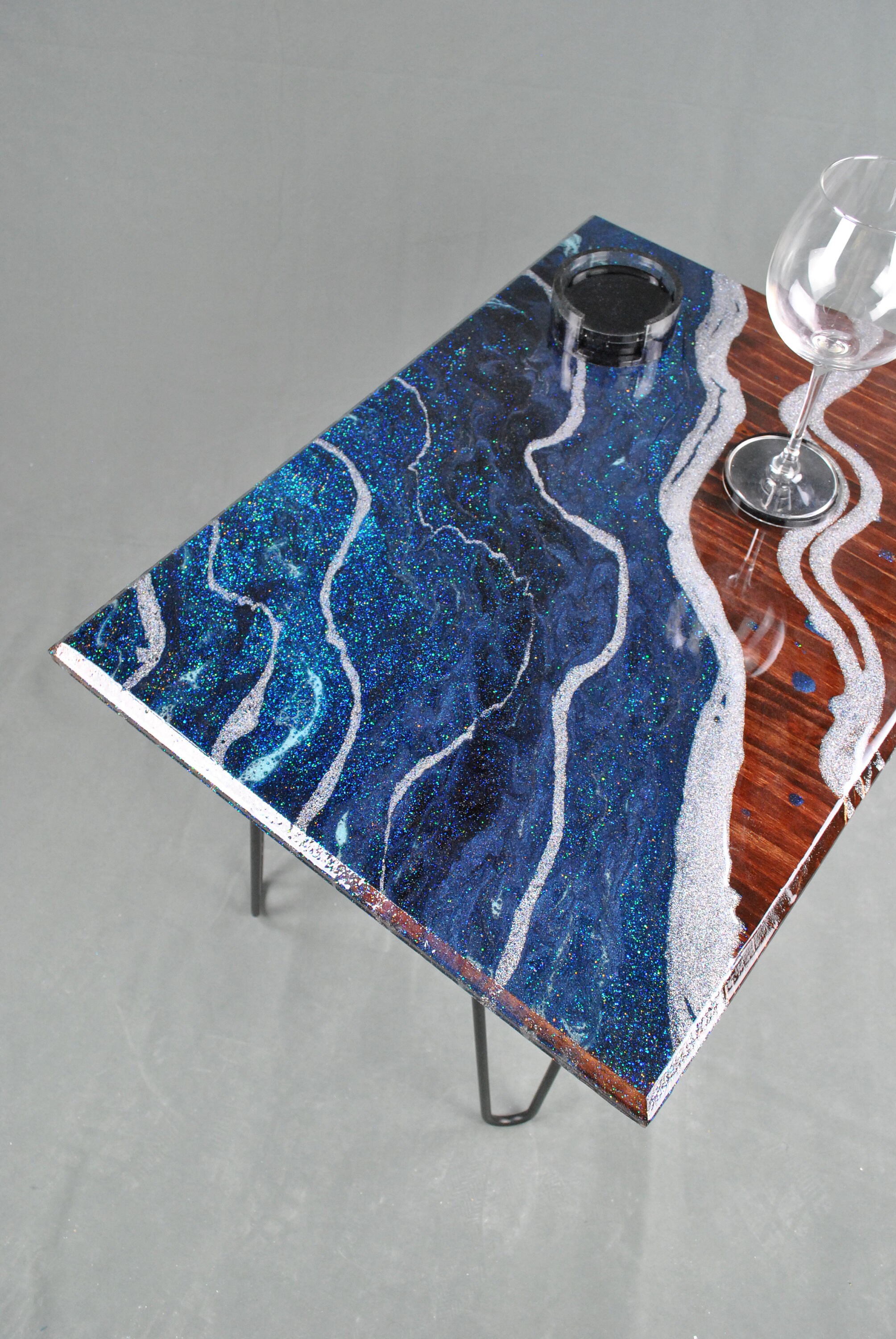 Space Ocean End Table Epoxy Resin Table Beach Table Custom | Etsy