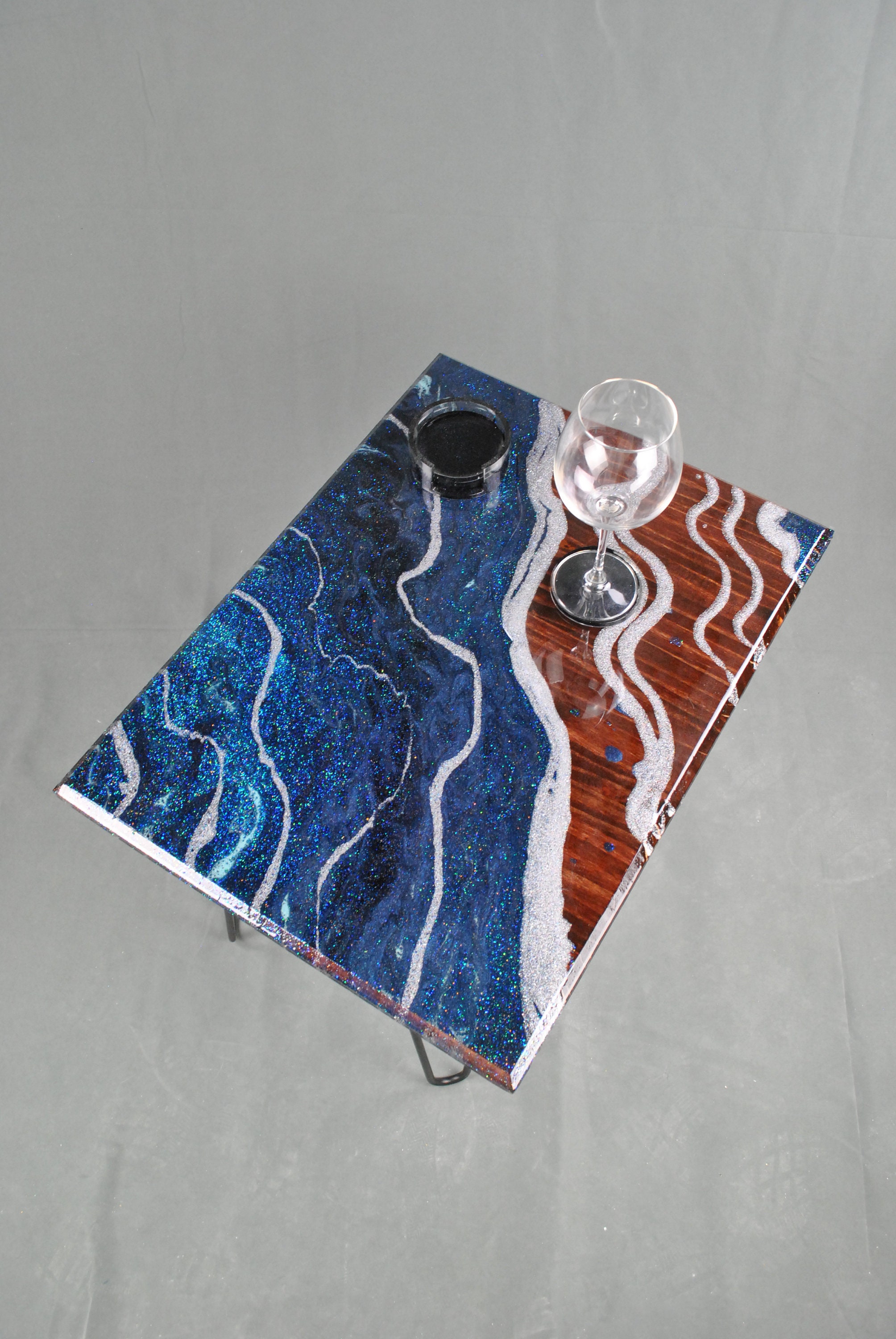 Space Ocean End Table Epoxy Resin Table Beach Table Custom | Etsy