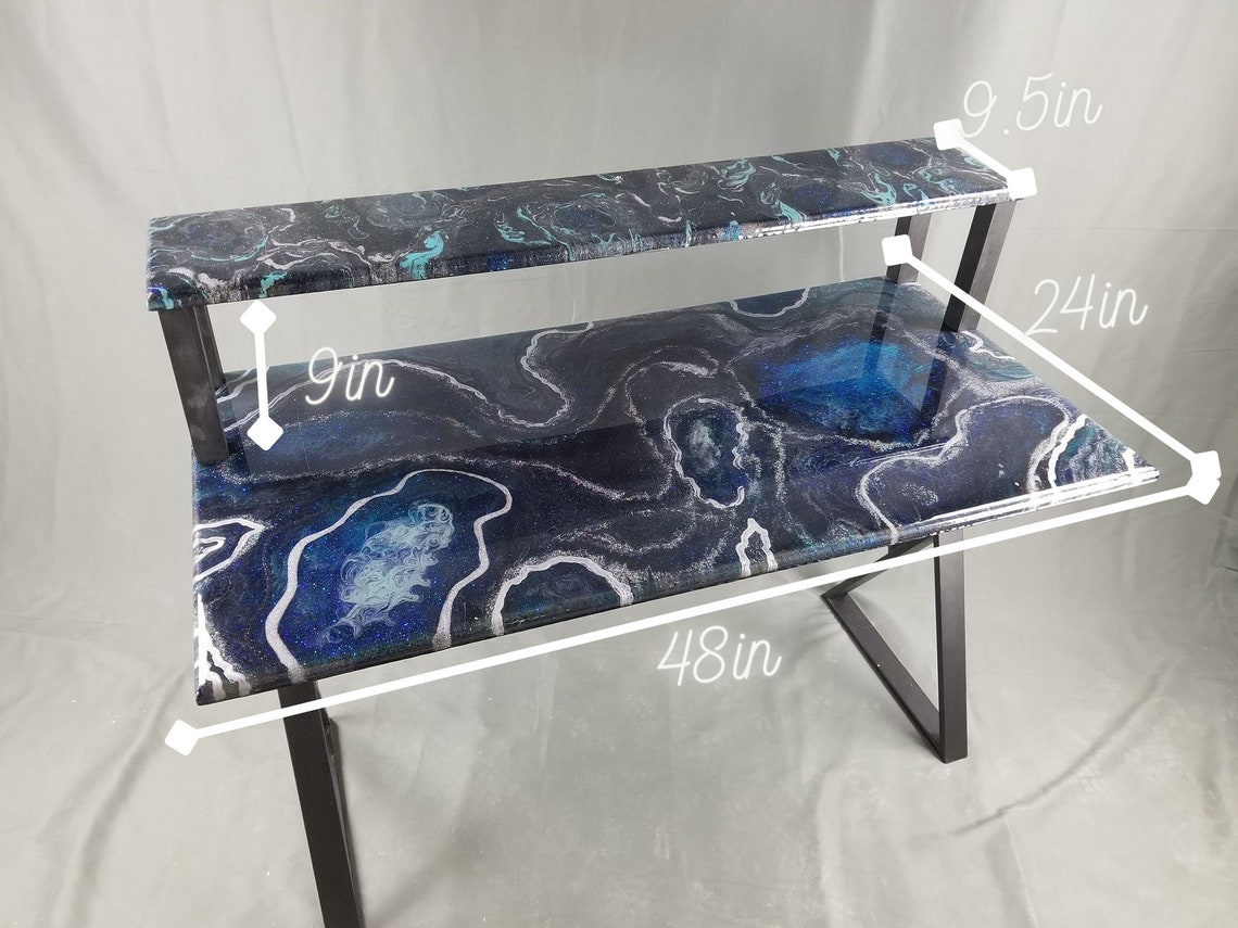 Small Custom Computer Desk With Monitor Stand Desk With - Etsy