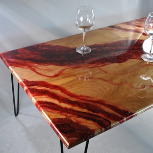 Wine Red Epoxy River Table-sold - Etsy