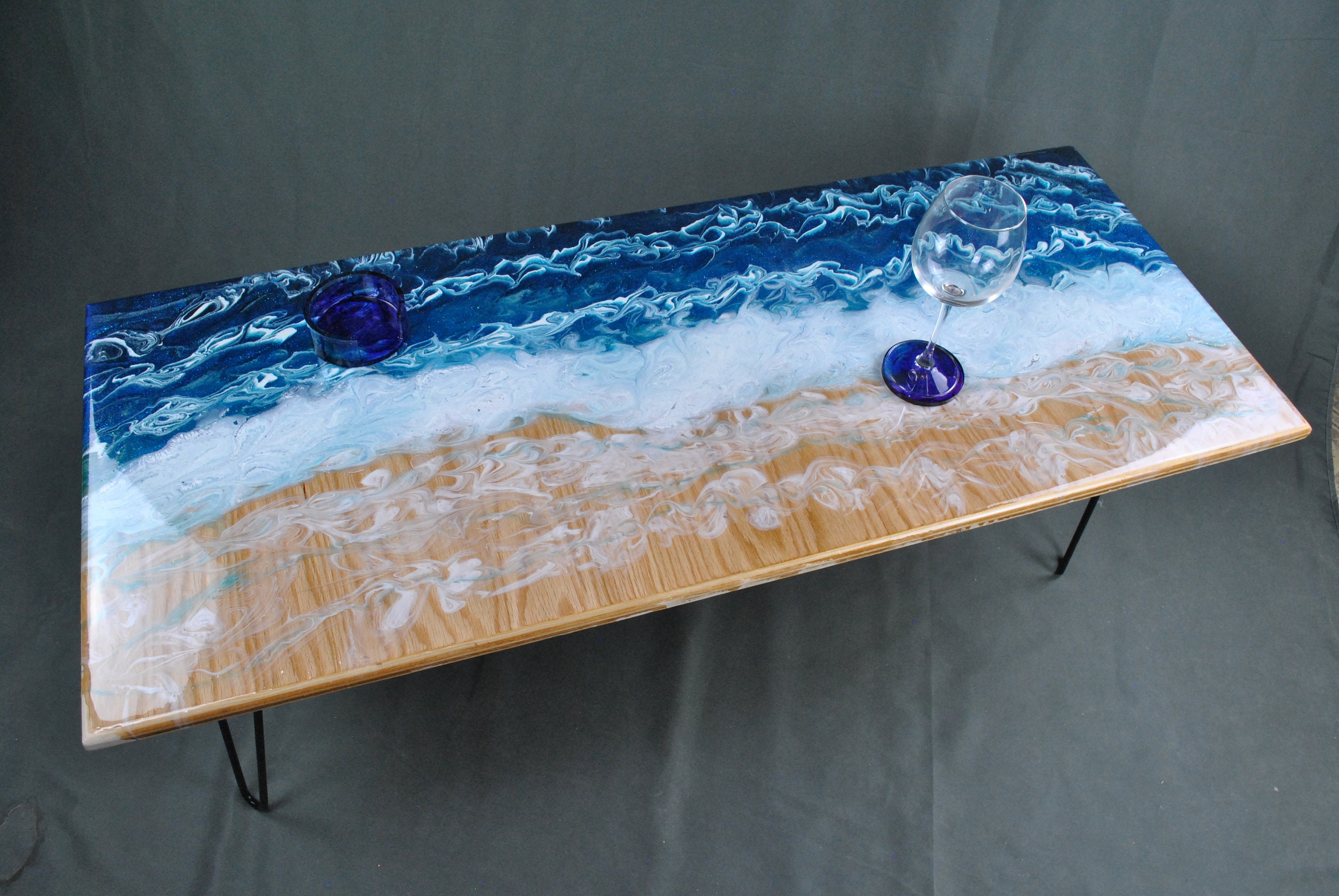 Calm Waves Ocean Table Epoxy Resin Table Rectangle Table | Etsy