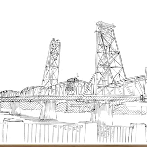 HAWTHORNE BRIDGE, Portland, Oregon - Pen and Ink, Drawing, Sketchbook ...