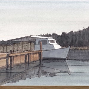 CRAB BOAT and DOCK - Crab Trap, Deadrise, Wood Boat, Crabbing ...