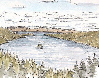 Lake Tahoe Drawing - Etsy
