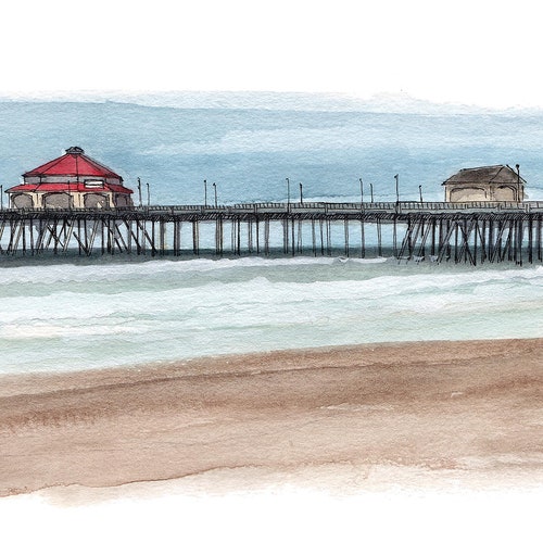 HUNTINGTON BEACH PIER Southern California Pacific - Etsy