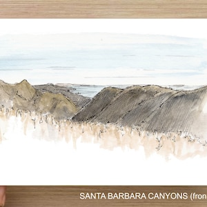 SANTA BARBARA CANYONS California - Ocean, Landscape, Pen and Ink ...