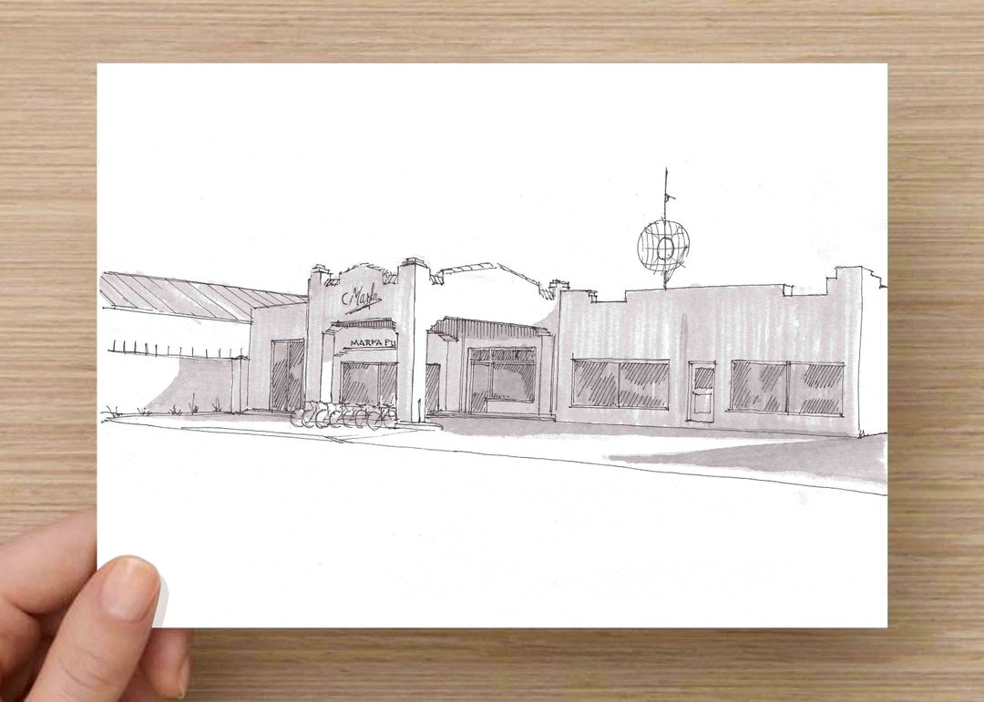 MARFA PUBLIC RADIO - Vintage Architecture, Npr, West Texas, Ink Drawing ...