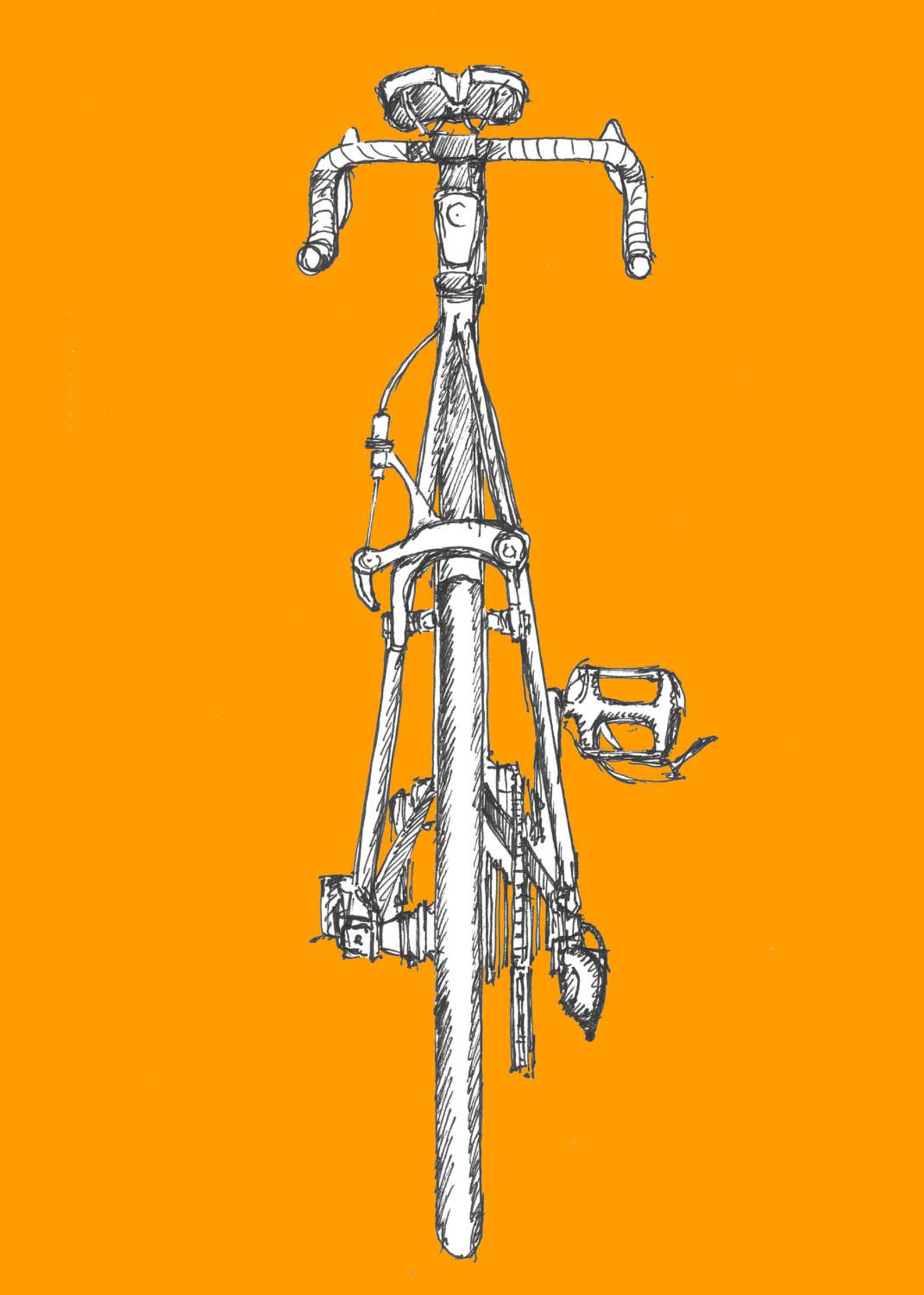 ROAD BIKE Bicycle Ride Trek 1200 Drawing Pen and Ink - Etsy