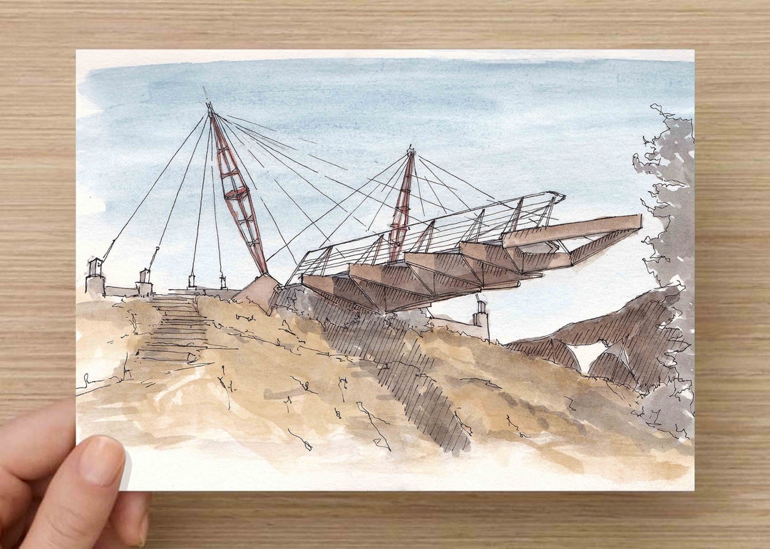 Cal Poly Canyon Bridge Watercolor Art Print – Architecture Graveyard - Etsy