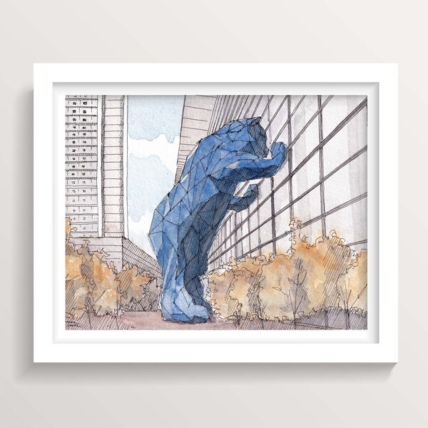 Denver Blue Bear Art - Etsy