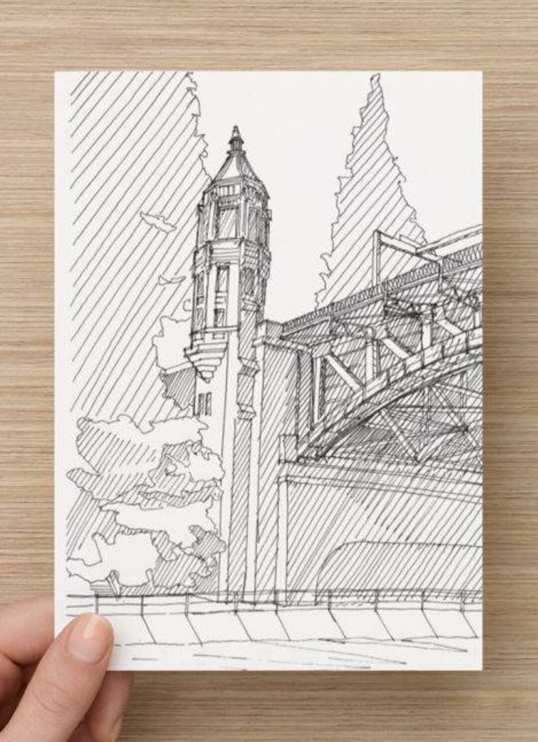 MONTLAKE BRIDGE, SEATTLE Pen and Ink, Drawing, Sketchbook, Art Print ...