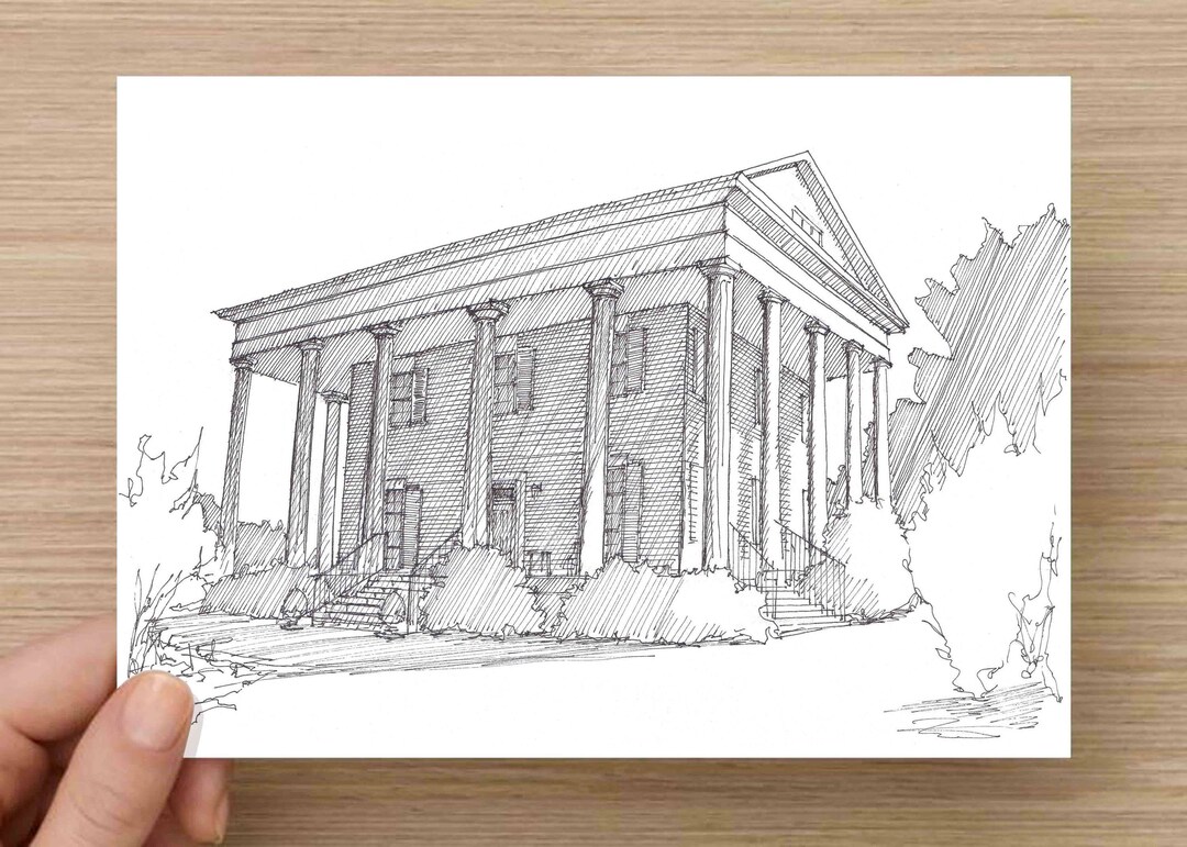 BARRINGTON HALL PLANTATION in Roswell, Georgia - Drawing, Architecture ...
