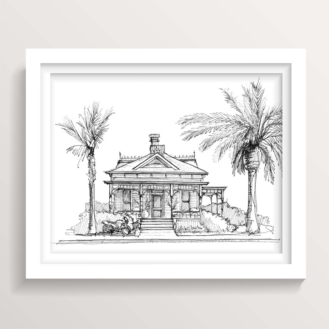 Top Gun House Pen and Ink Drawing – Oceanside, California (digital ...